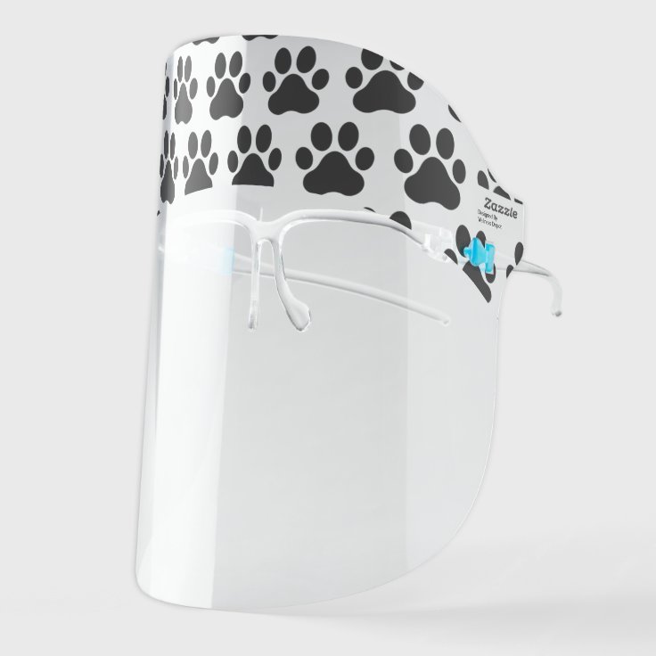 Cute Puppy Dog Pet Paw Prints Face Shield | Zazzle