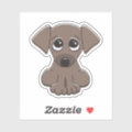 Cute puppy dog with big, begging eyes sticker | Zazzle