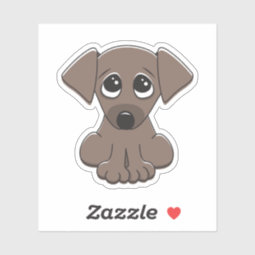 Cute puppy dog with big, begging eyes sticker | Zazzle