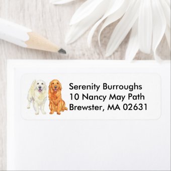 Cute Puppy Lovers Cartoon Dog Mom Golden Retriever Label | Zazzle