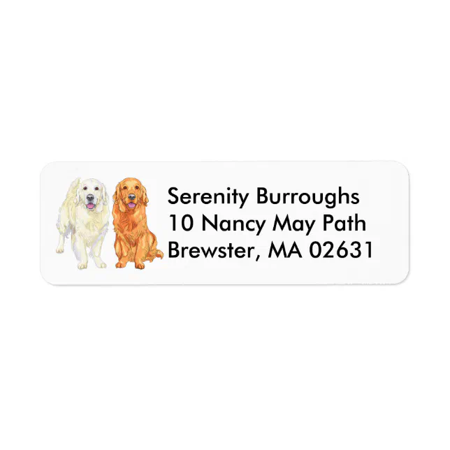 Cute Puppy Lovers Cartoon Dog Mom Golden Retriever Label | Zazzle