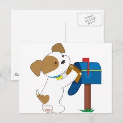Cute Puppy Mail Postcard | Zazzle