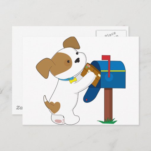 Cute Puppy Mail Postcard | Zazzle