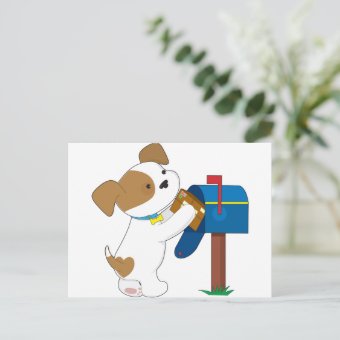 Cute Puppy Mail Postcard | Zazzle