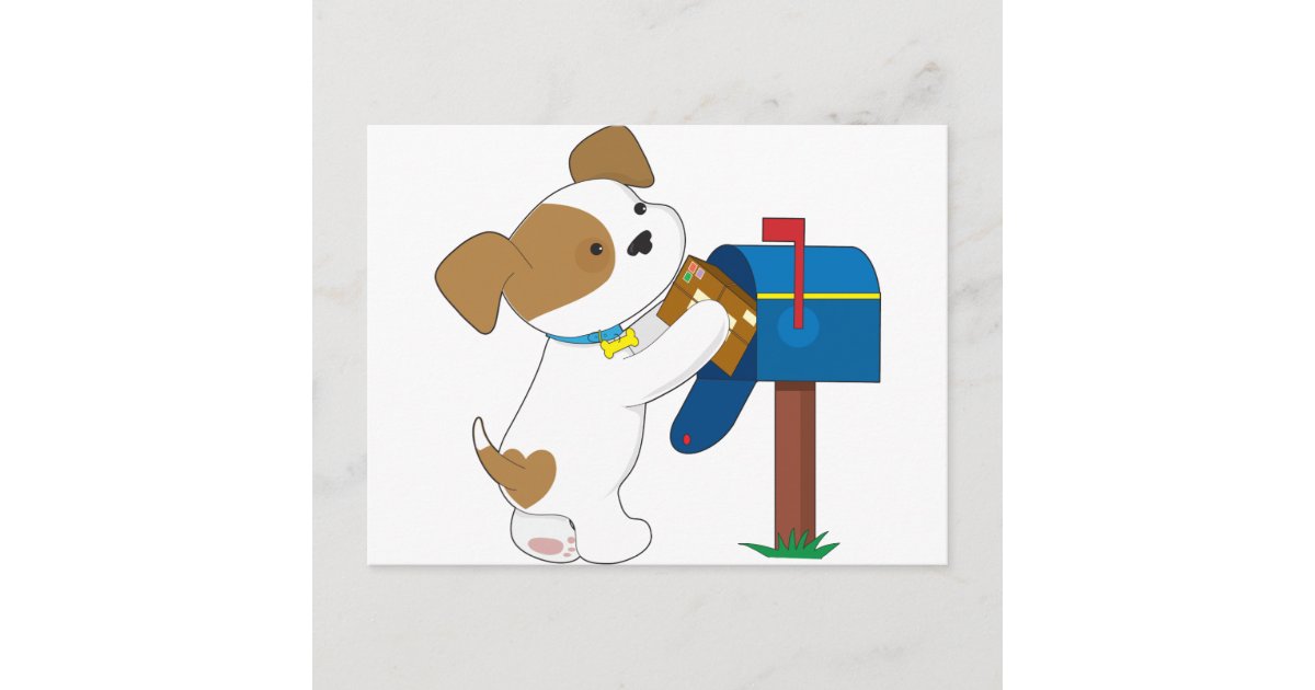 Cute Puppy Mail Postcard | Zazzle
