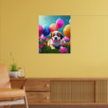 Cute puppy with balloons - sweet poster | Zazzle