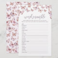 Cute Purple and Pink Butterfly Word Scramble Game | Zazzle