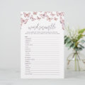 Cute Purple and Pink Butterfly Word Scramble Game | Zazzle