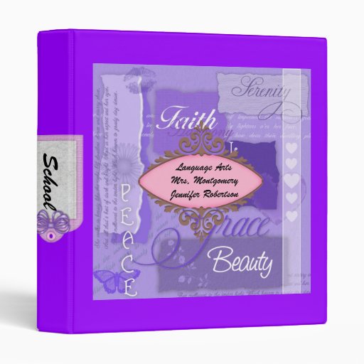 Cute Purple Beauty Binder with Girly White | Zazzle