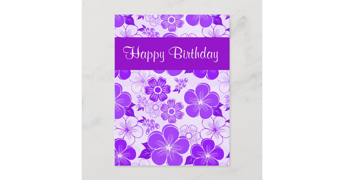 Cute purple Birthday Postcard | Zazzle