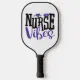 Cute Purple Black Nurse Vibes Medical Pickleball Paddle | Zazzle