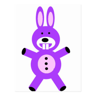 Purple Cartoon Bunny Postcards & Postcard Template Designs