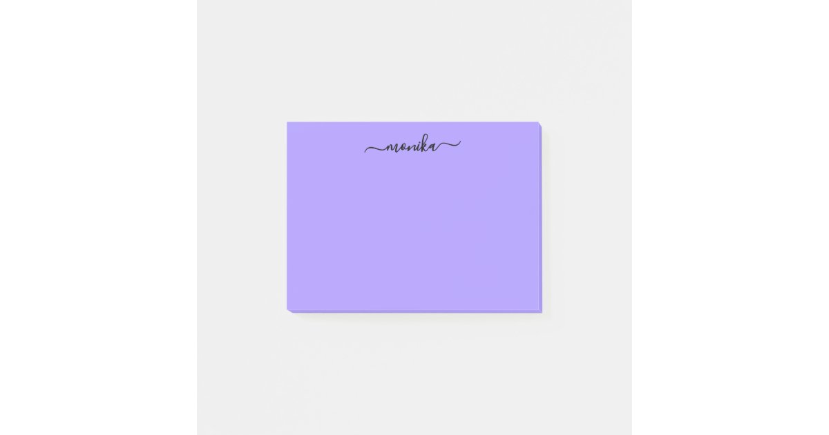 Cute Purple Custom Name Post-it Notes | Zazzle