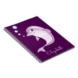Cute Purple Dolphin Personalized Notebook | Zazzle