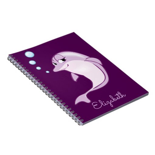 Cute Purple Dolphin Personalized Notebook | Zazzle