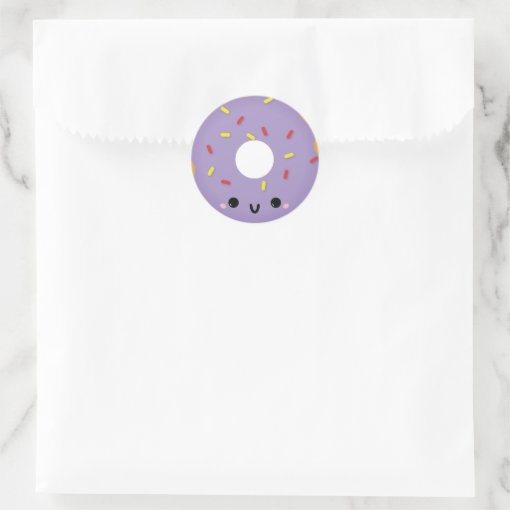 Cute Purple Donut Sticker | Zazzle