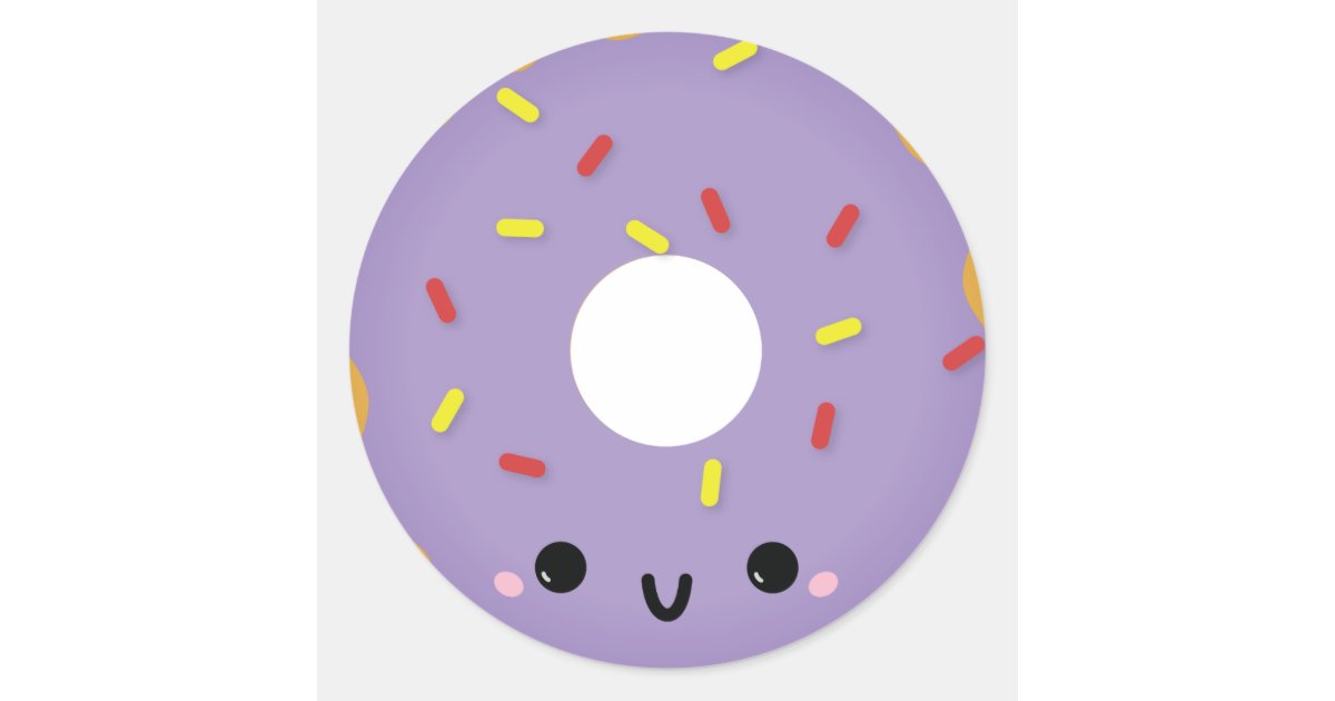 Cute Purple Donut Sticker | Zazzle