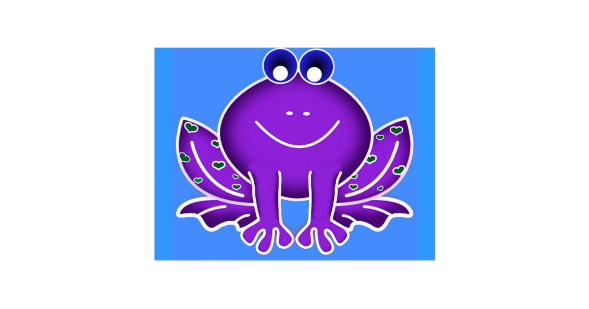 cute purple frog postcard | Zazzle.com