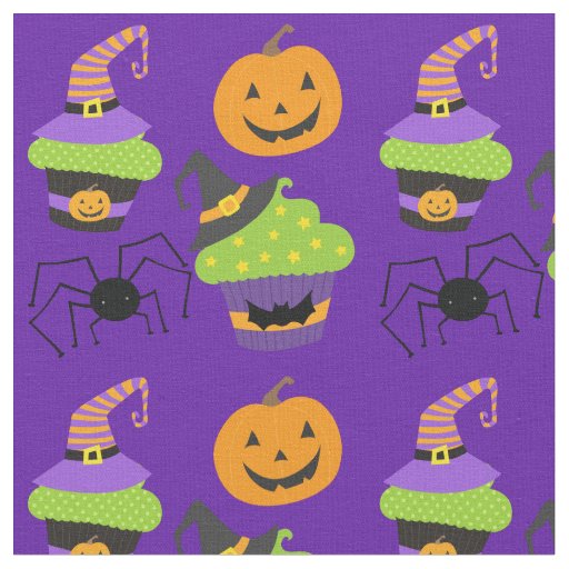 Cute Purple Halloween Fabric | Zazzle
