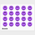 Cute Purple Happy Face Classic Round Sticker | Zazzle