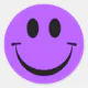 Cute Purple Happy Face Classic Round Sticker | Zazzle