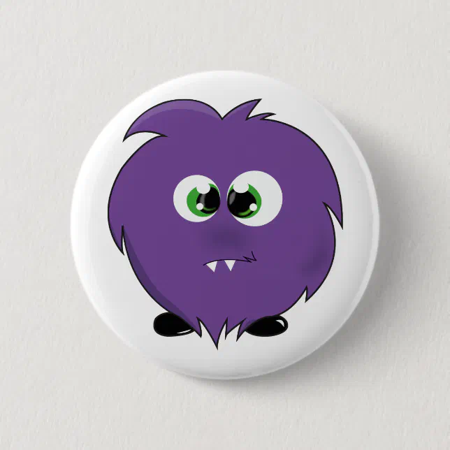 Cute Purple Monster Button | Zazzle