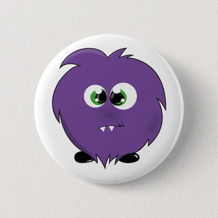 Cute Purple Monster Button | Zazzle.com