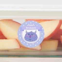 Cute Purple Monster - Personalized Kids' Labels | Zazzle