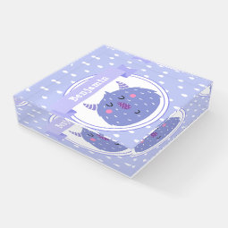 Cute Purple Monster - Personalized Lilac Kids Paperweight | Zazzle