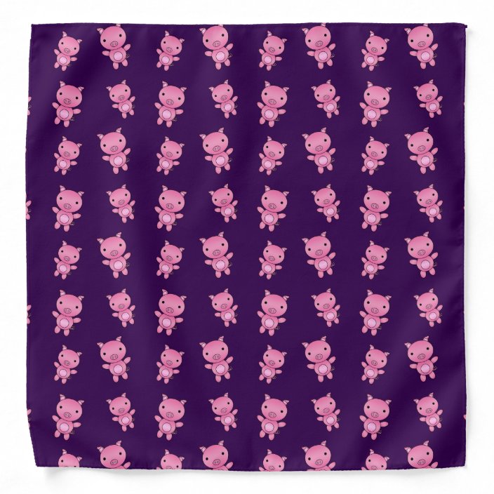 Cute purple pig pattern bandana | Zazzle.com