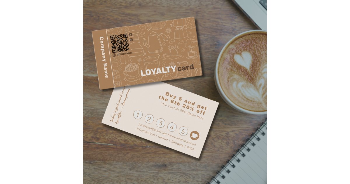 Cute Qr code Coffee Royalty Card | Zazzle
