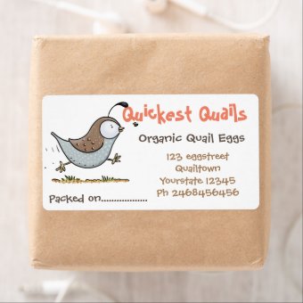 Cute quail eggs cartoon illustration egg carton label | Zazzle