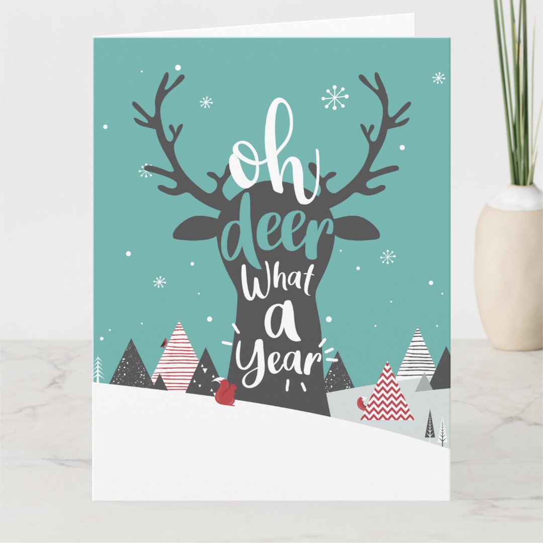 Cute Quarantine 2020 Oh Deer What A Year Card | Zazzle