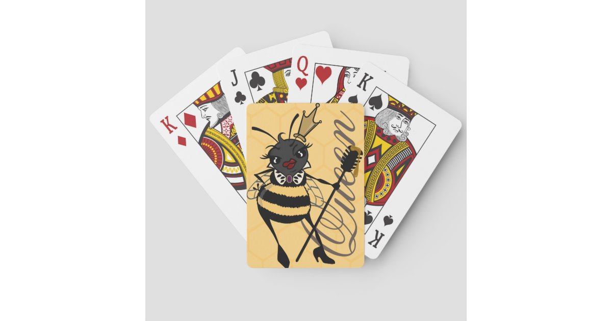 CUTE QUEEN BEE WITH HONEYCOMB PLAYING CARDS | Zazzle