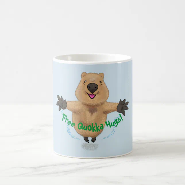 Cute quokka jumping cartoon coffee mug | Zazzle