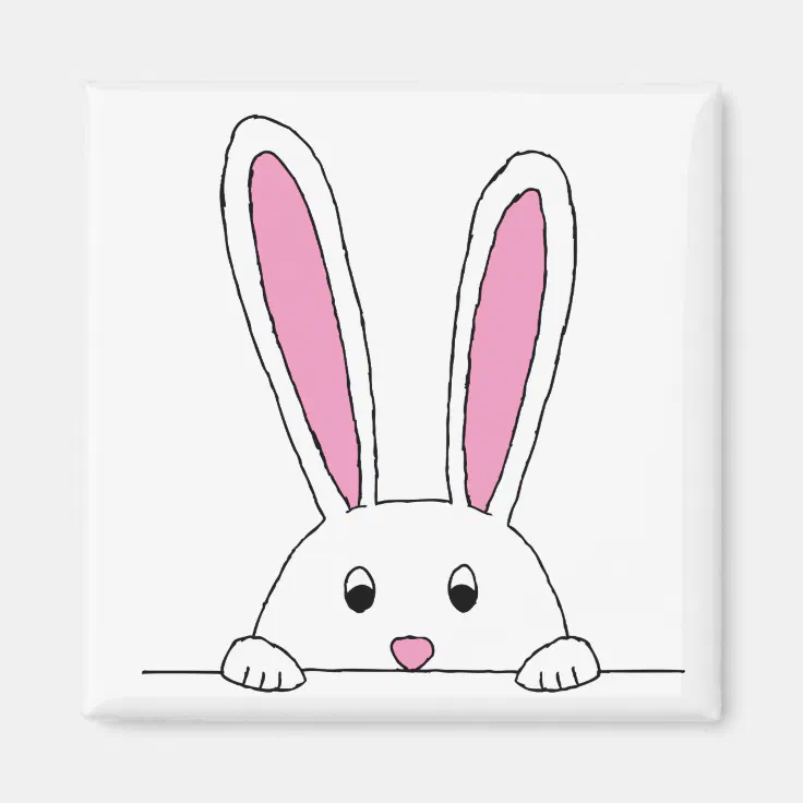 Cute Rabbit Clipart Peaking Cute Animals Bunny Art Magnet | Zazzle