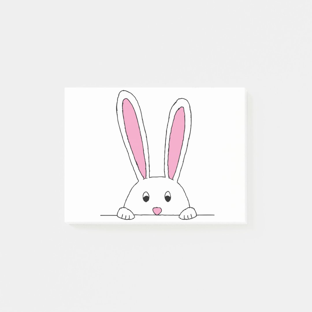 Cute Rabbit Clipart Peaking Cute Animals Bunny Art Post-it Notes | Zazzle