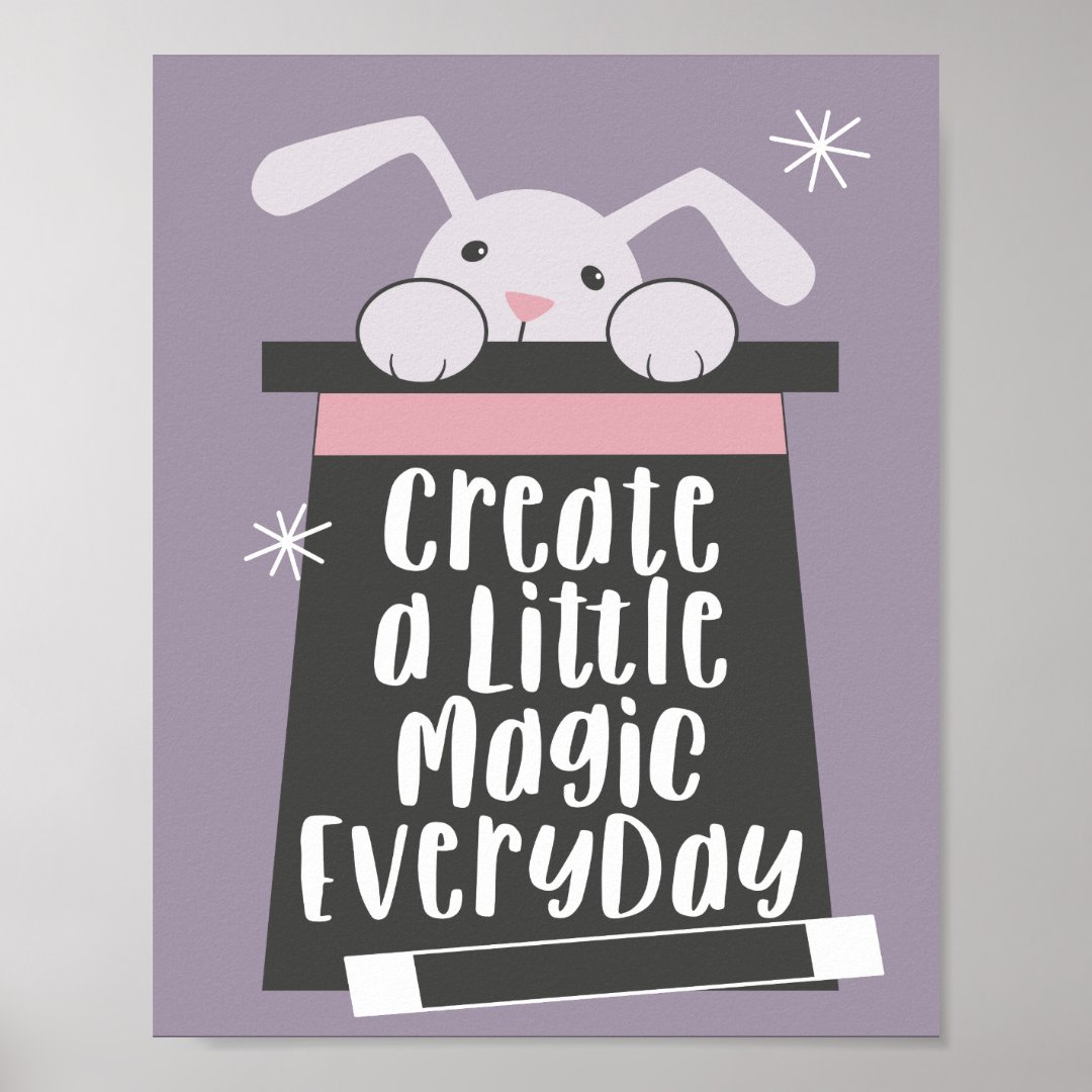 Cute Rabbit Inspirational Quote Girls Nursery Room Poster | Zazzle