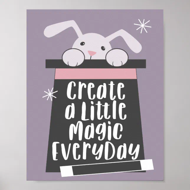 Cute Rabbit Inspirational Quote Girls Nursery Room Poster | Zazzle
