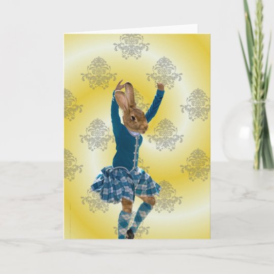 Cute rabbit Scottish highland dancer Card | Zazzle.com