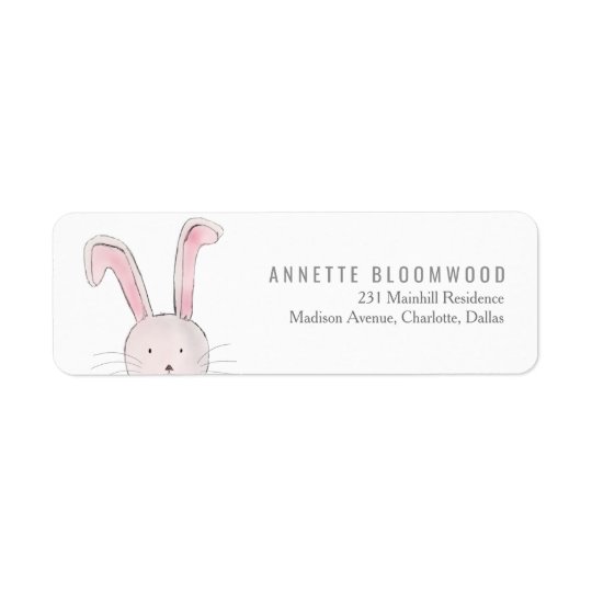 Cute Rabbit Woodland Pink Girl Baby Shower Label | Zazzle.com