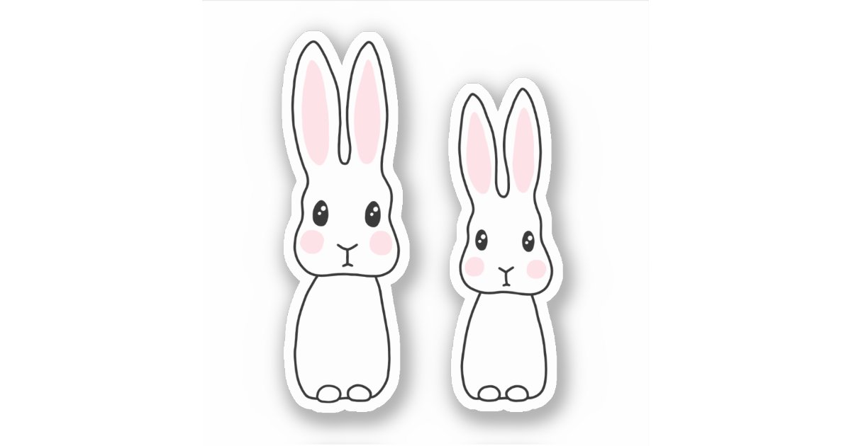 Cute rabbits sticker | Zazzle