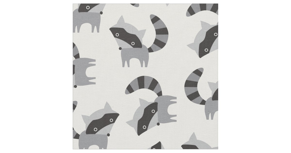 Cute Raccoon Fabric | Zazzle