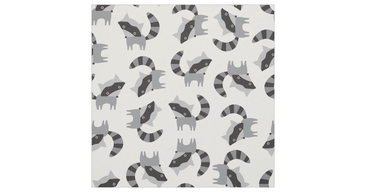 Cute Raccoon Fabric | Zazzle