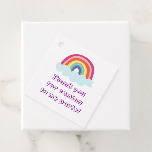 Cute Rainbow Birthday Favor Tags | Zazzle