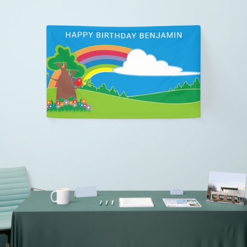Cute Rainbow Birthday Party Banner | Zazzle
