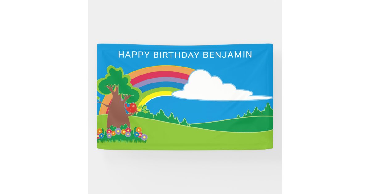 Cute Rainbow Birthday Party Banner | Zazzle