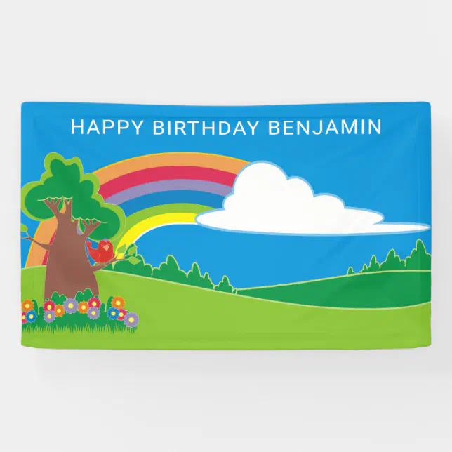 Cute Rainbow Birthday Party Banner | Zazzle