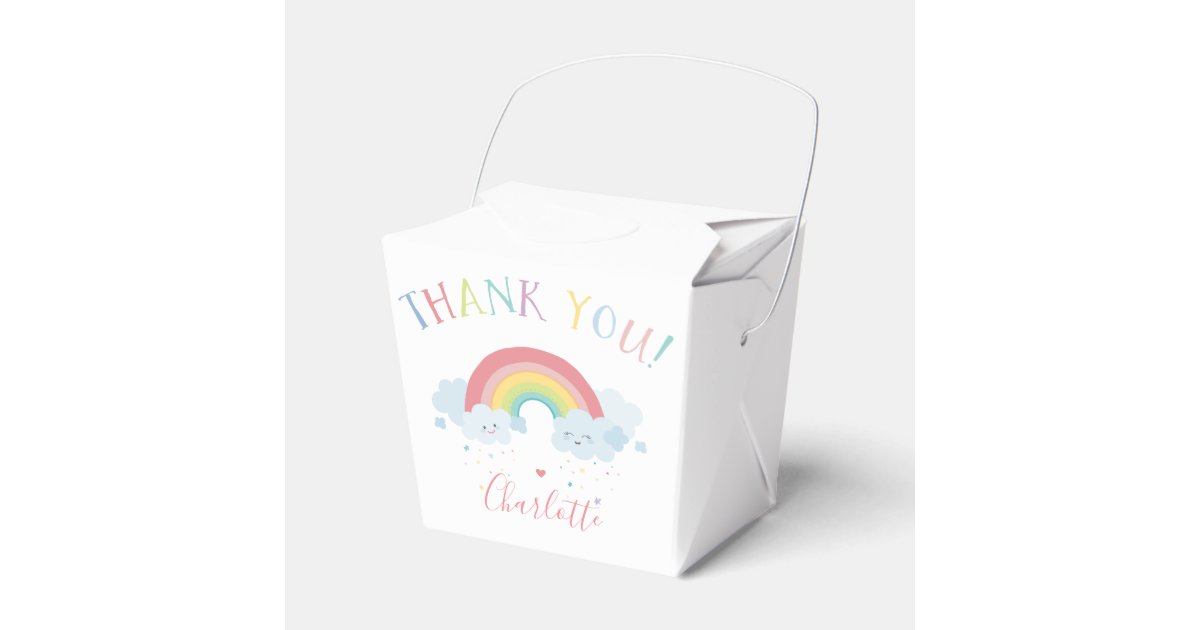 CUTE RAINBOW CLOUDS kids pastel colors picture Favor Boxes | Zazzle