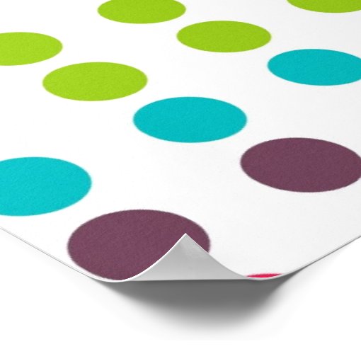 Cute Rainbow Colored Polka Dots Poster | Zazzle